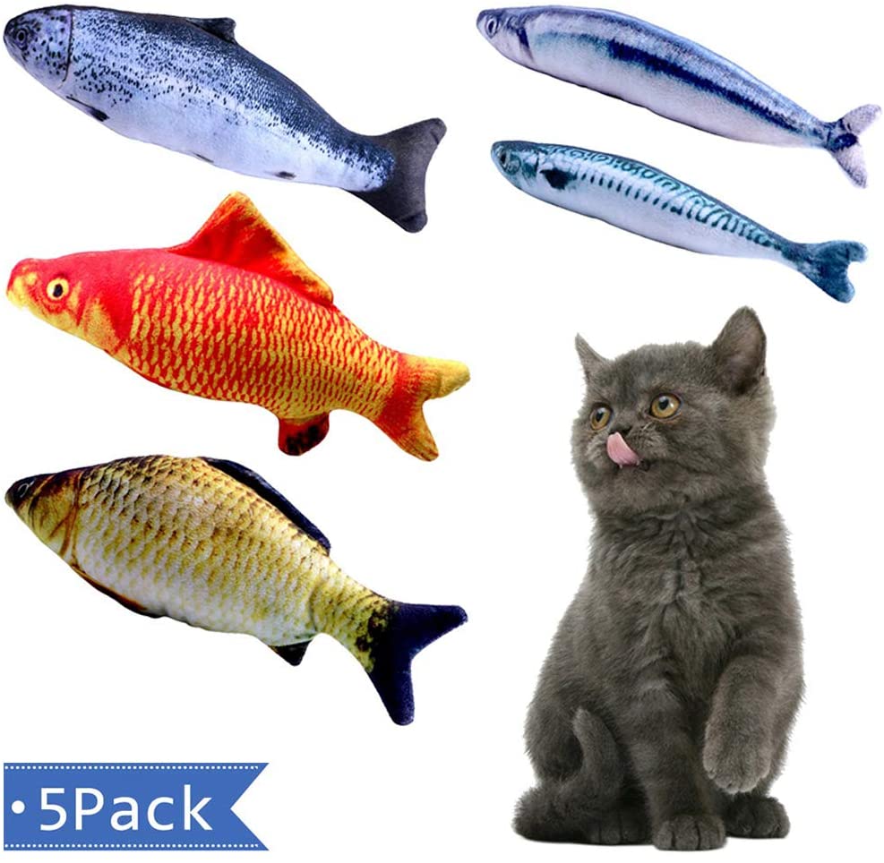 Jouet pour chat Poisson en peluche pour chat d'intérieur et chaton